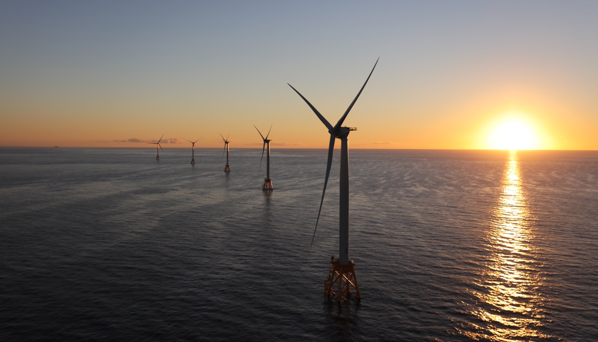 Offshore Wind Farm Sunset